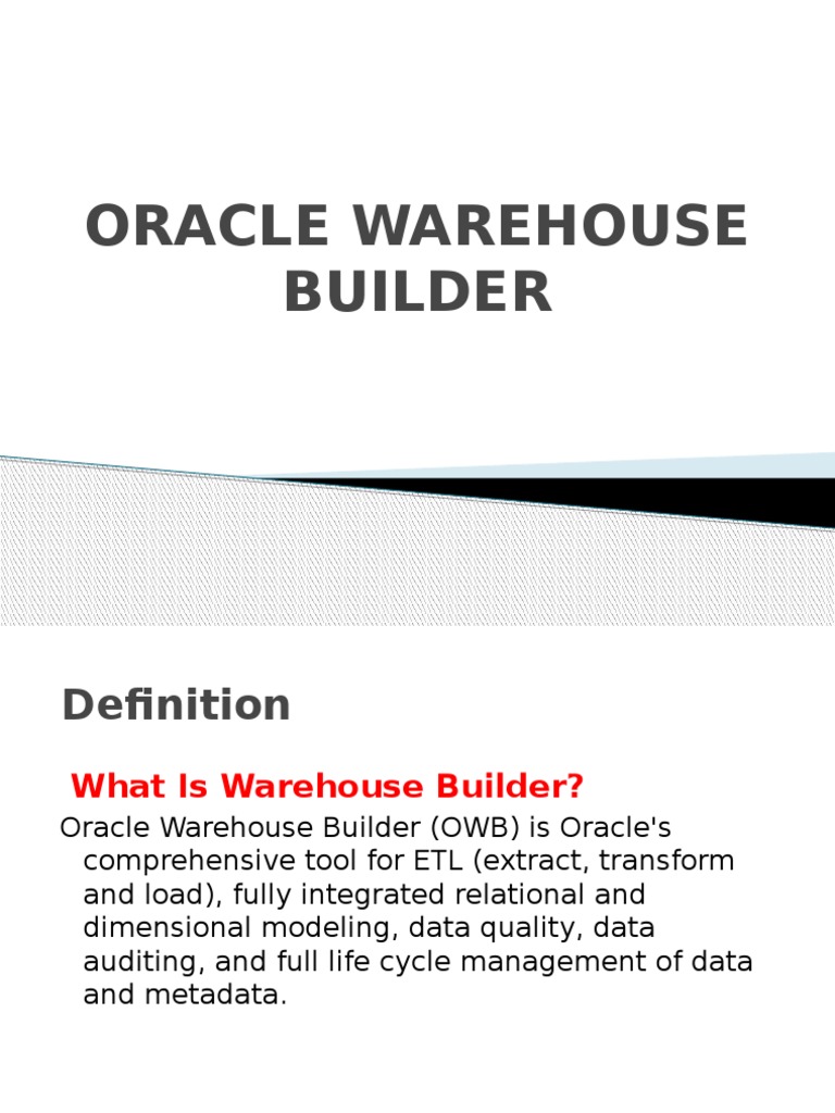 Oracle Warehouse Builder | PDF | Oracle Database | Data Warehouse