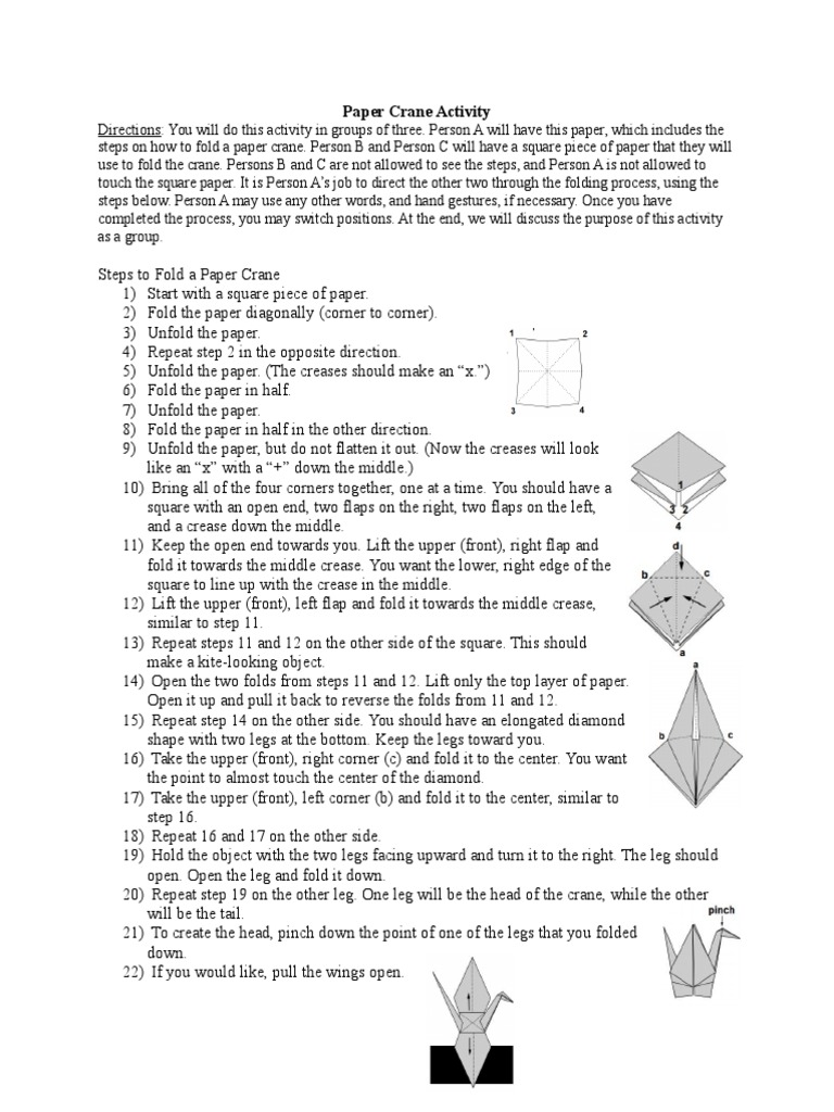 How to Fold a Paper Crane Guide | PDF | Teaching Methods & Materials