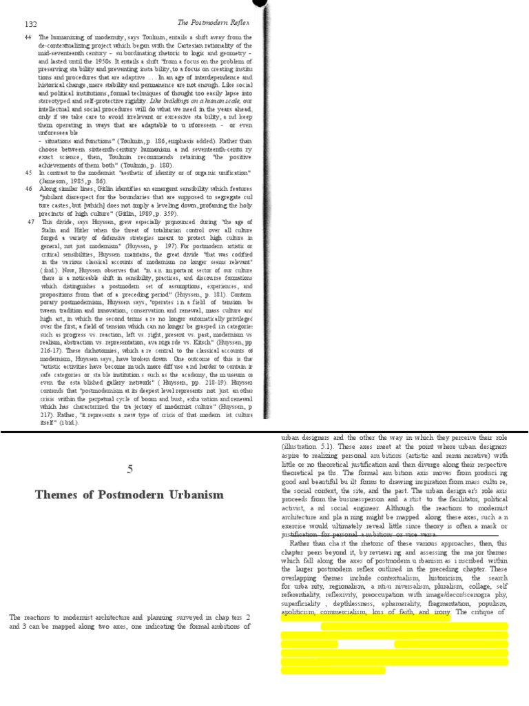 Postmodern Urbanism Themes Explained | PDF | Postmodernism | Modernism