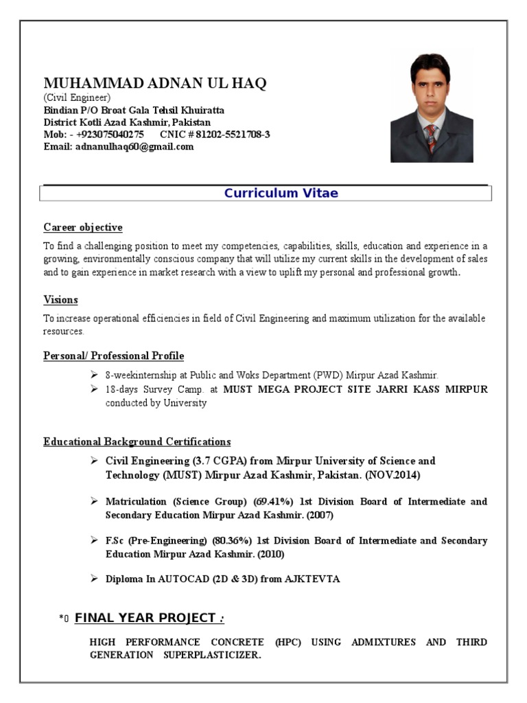 M Adnan CV | PDF