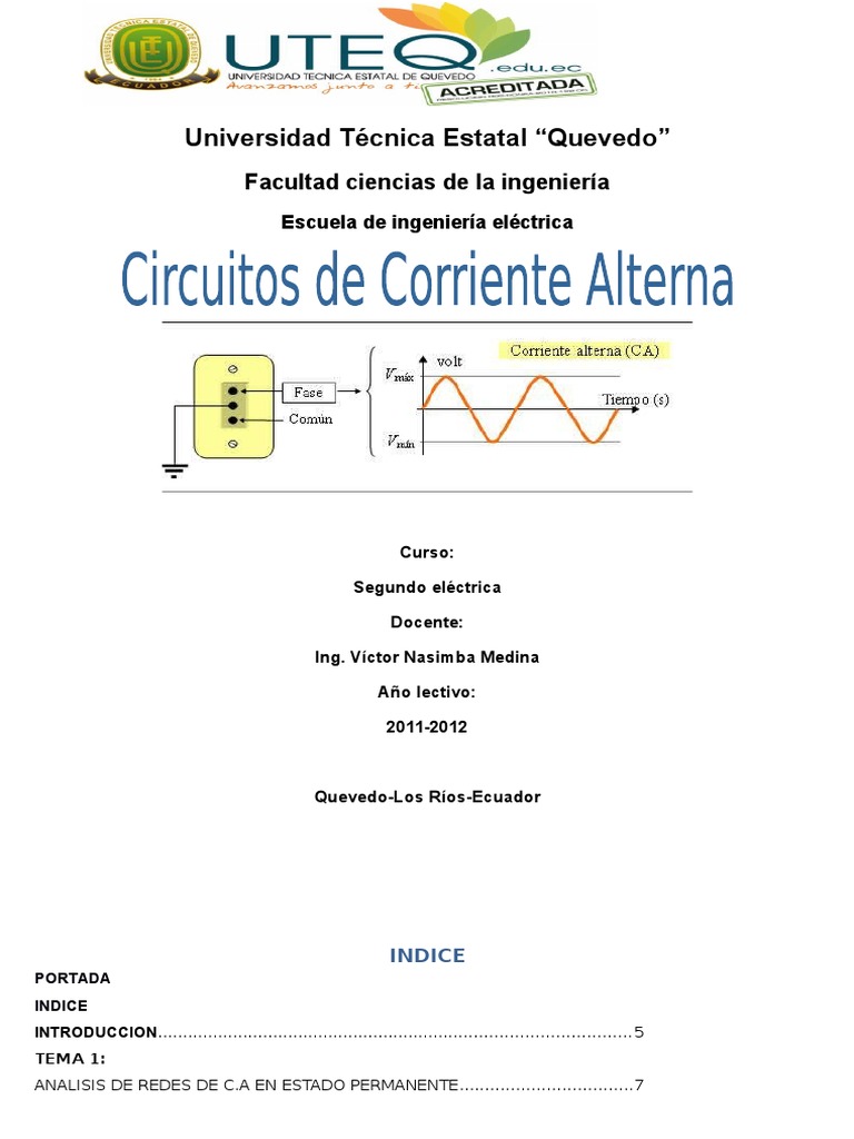 Circuito de Corriente Alterna Reparado | PDF | Energia electrica | Corriente alterna