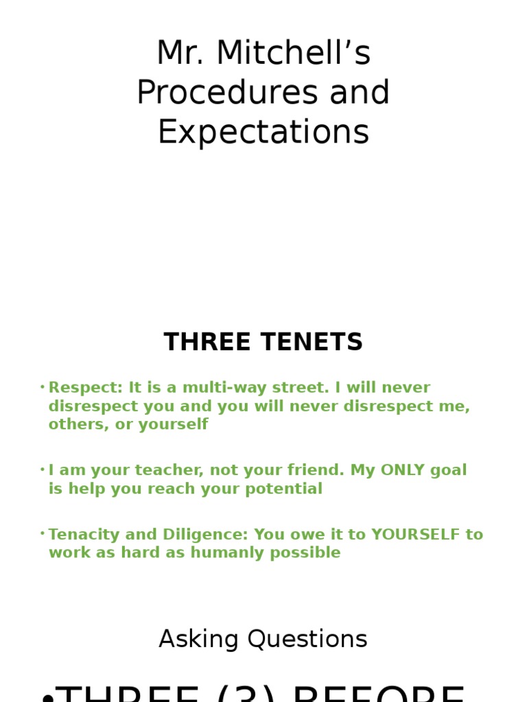 Procedures and Expectations | PDF | Teaching And Learning | Teachers