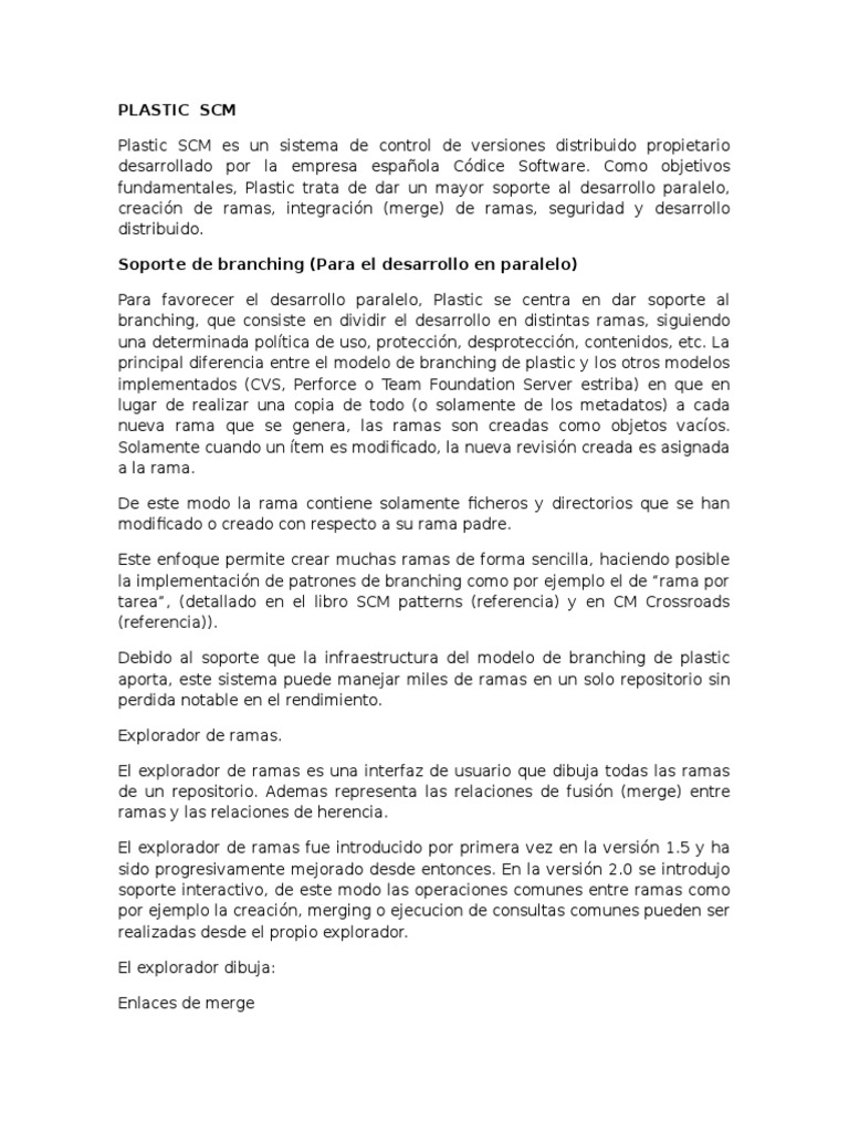 Introducción a Plastic SCM: Un potente sistema de control de versiones distribuido | PDF ...