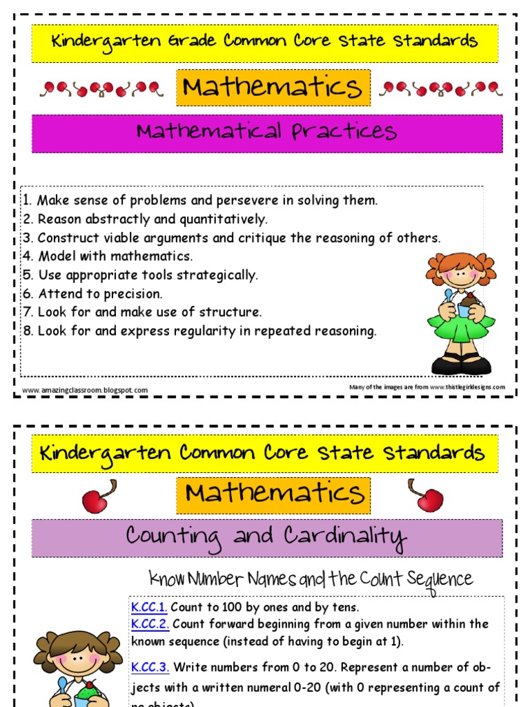 Common Core State Standards Kindergarten Math | PDF | Shape | Space