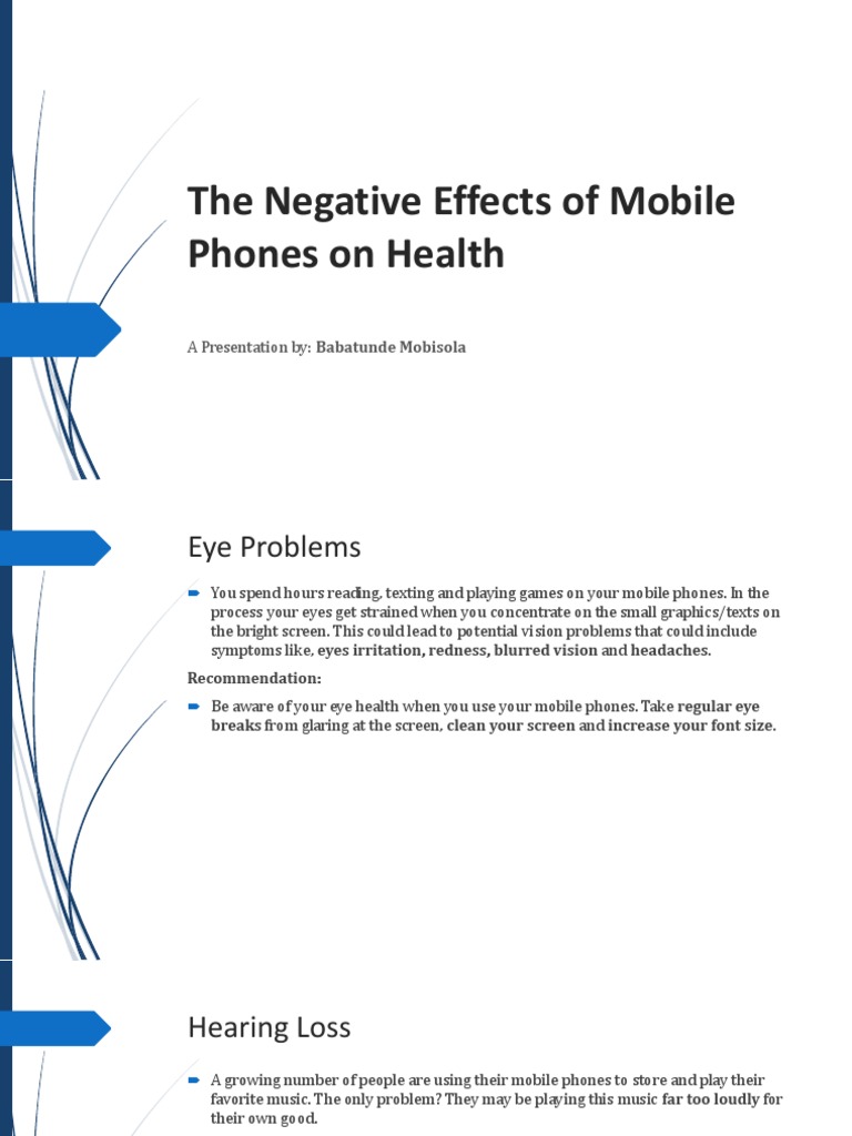 The Negetive Effects of Mobile Phones On Health | PDF | Cancer | Mobile ...
