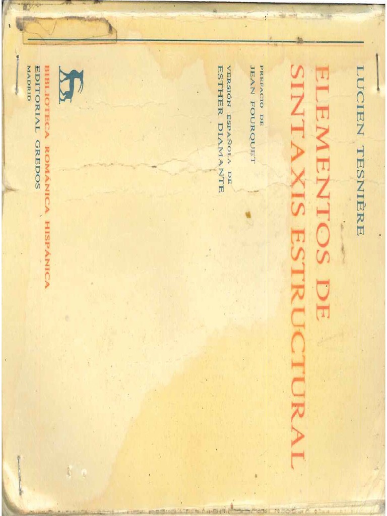 Lucien Tesniere, Tomo I Elementos de Sintaxis Estructural | PDF