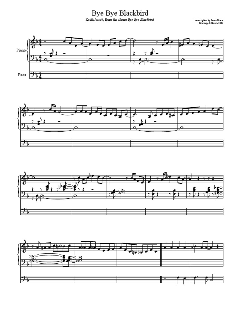 Keith Jarrett - Bye Bye Blackbird | PDF