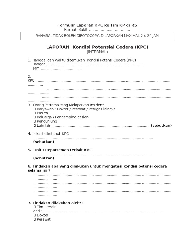 08a.form Laporan KPC | PDF