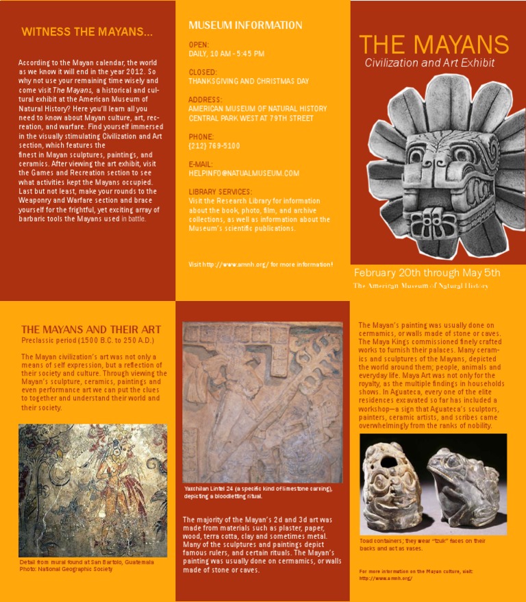 Mayan Exhibitl Brochure | PDF | Maya Civilization | Art Media