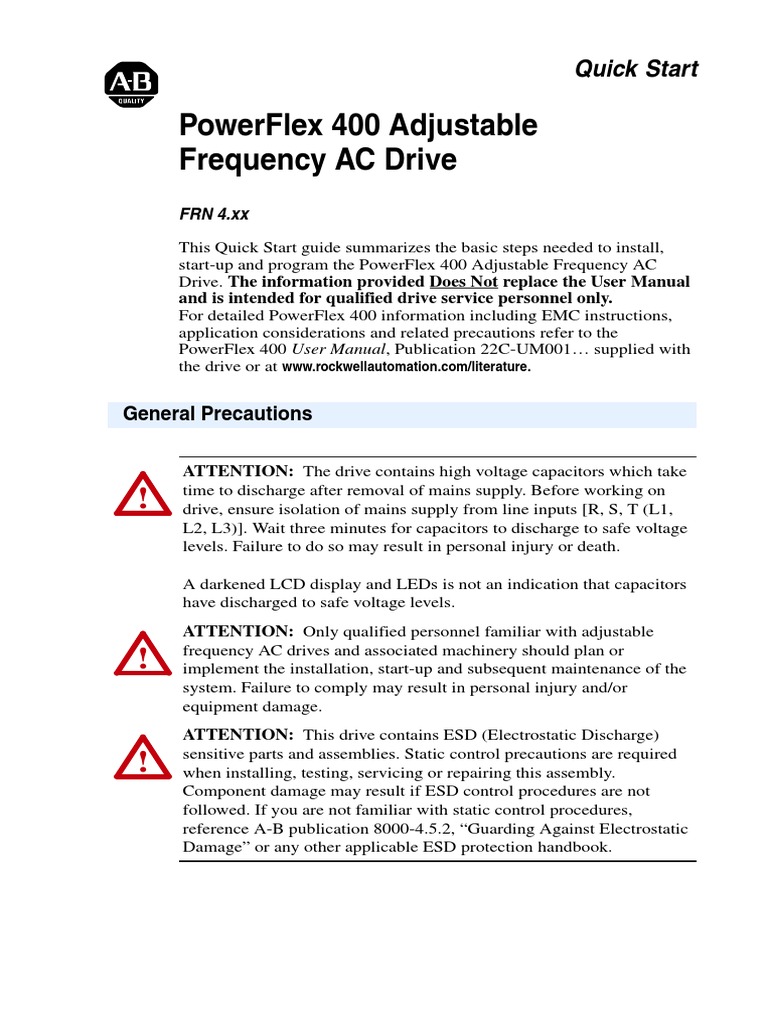 22c Qs001 - en P Power Flex 400 | PDF | Mains Electricity | Relay