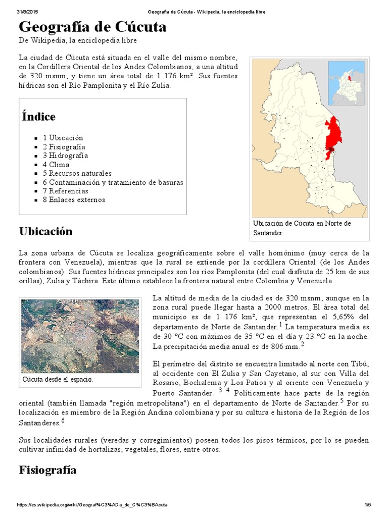 Geografía de Cúcuta | PDF | Andes | Geografía Física