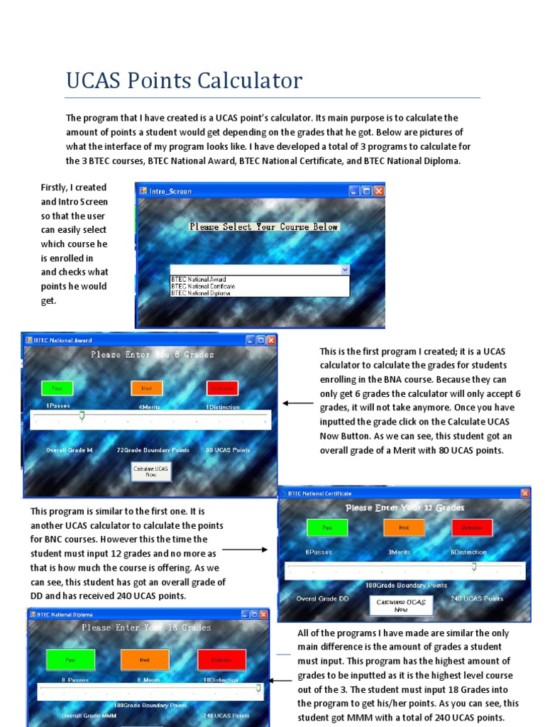 UCAS Points Calculator Report | PDF | Areas Of Computer Science | Computing