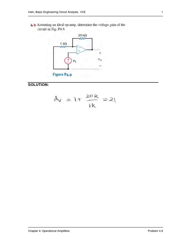 Op Amps - Solved Problems | PDF | Operational Amplifier | Amplifier Op Amps - Solved Problems | PDF | Operational Amplifier | Amplifier