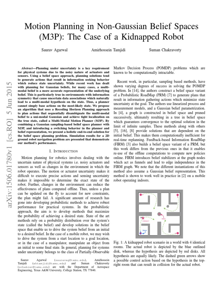 Motion Planning In Non Gaussian Belief Spaces Pdf Mode Statistics Teaching Mathematics 