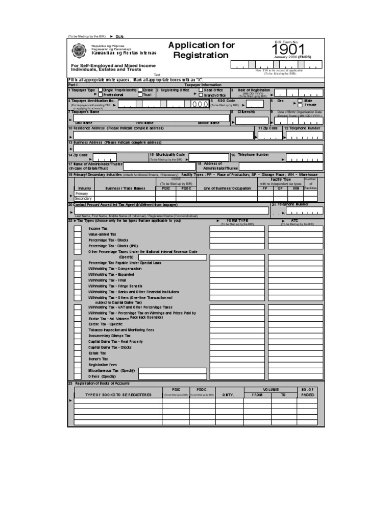 Bir Form 1901 | Capital Gains Tax | Ad Valorem Tax