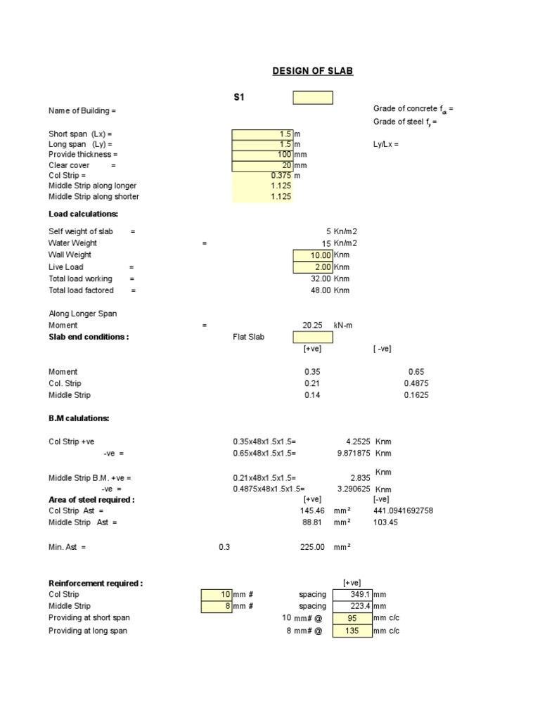 Water Tank-Base (Flat) Slab | PDF | Beam (Structure) | Stiffness