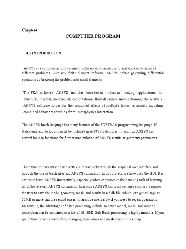 Computer Program For Vibration Analysis of Beams Using ANSYS | PDF | Finite Element Method ...