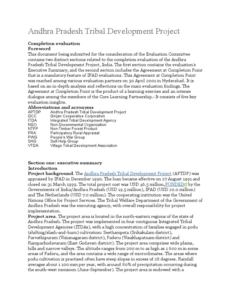 Andhra Pradesh Tribal Development Evaluation | PDF | Agriculture | Food ...