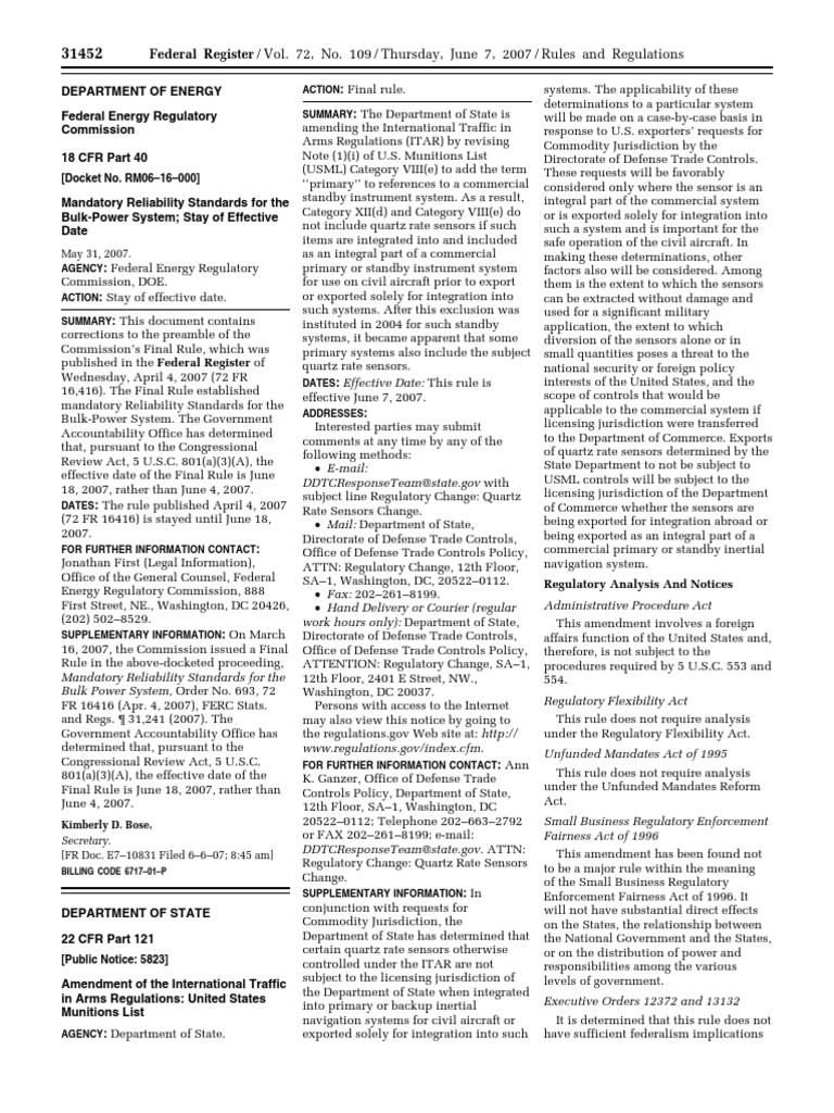 Rule: Electric Utilities (Federal Power Act) : Bulk-Power System ...