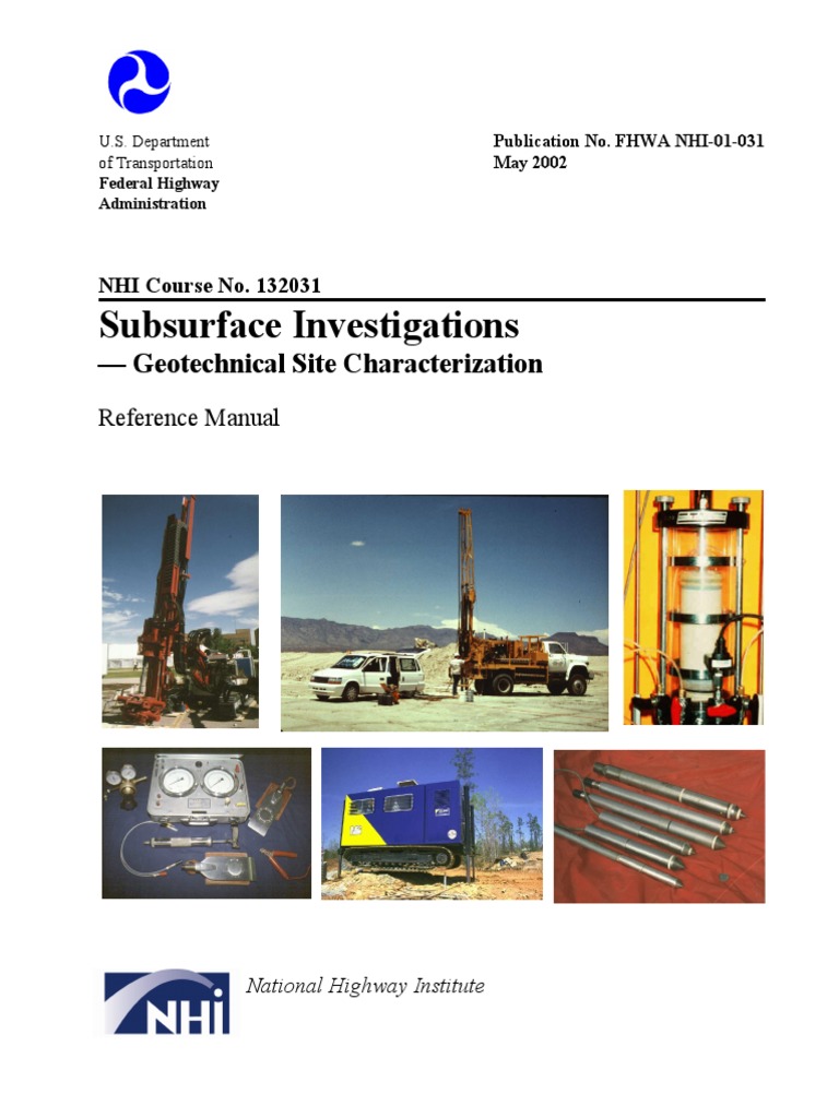 Geotechnical Site Characterization Reference Manual for Subsurface ...