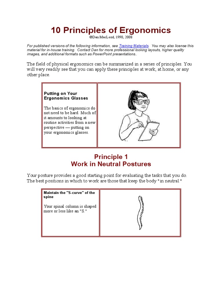 10 Principles of Ergonomics | PDF