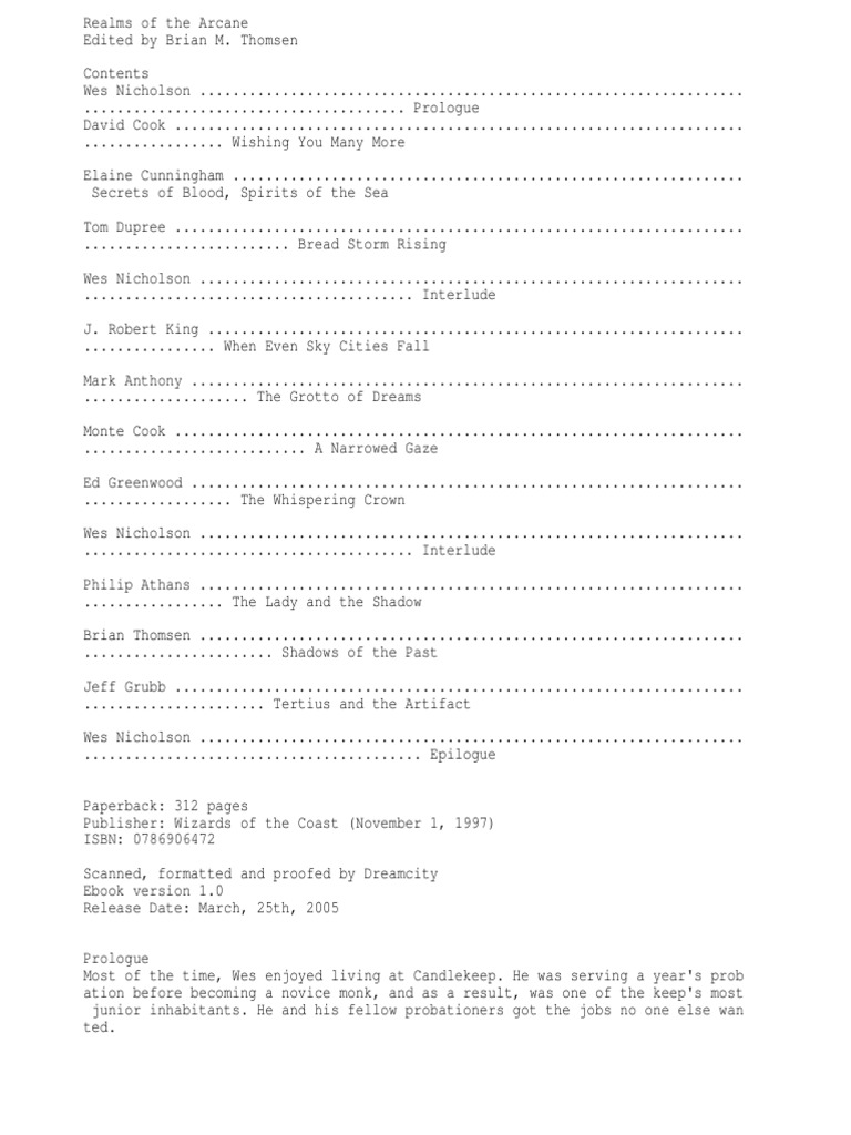 Forgotten Realms - Anthologies - Realms of The Arcane | PDF | Bookcase