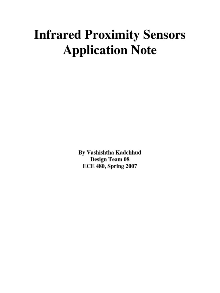 Measuring Distance Using an Infrared Proximity Sensor: Implementation ...