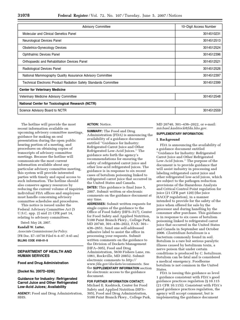Federal Register / Vol. 72, No. 107 / Tuesday, June 5, 2007 / Notices ...