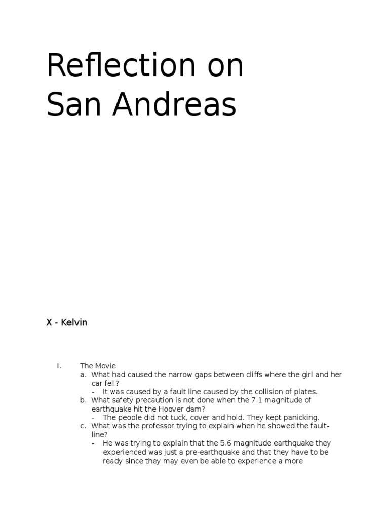 Reflection on San Andreas | PDF | Earthquakes | Tsunami