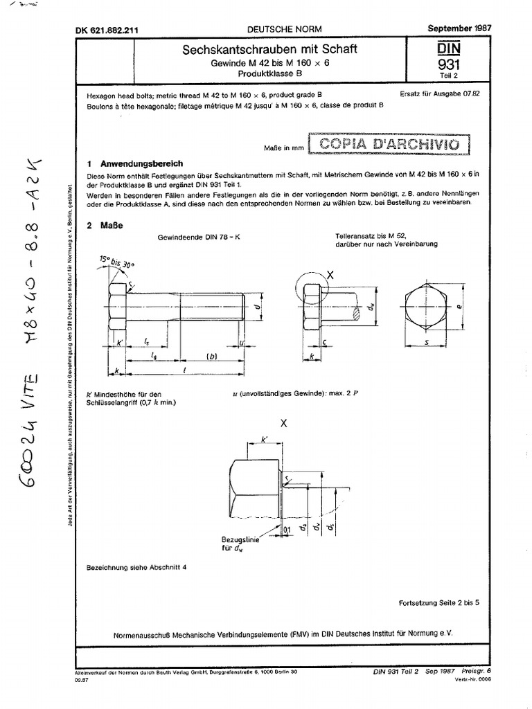 Din 931 | PDF