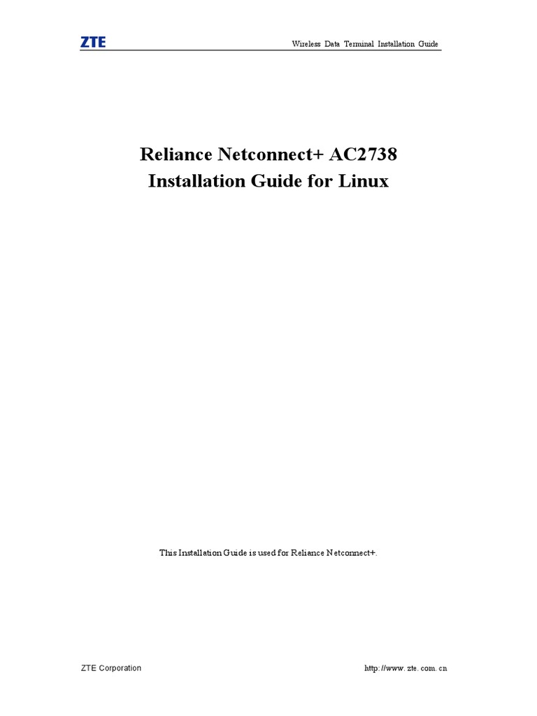 Reliance Netconnect+ AC2738 Installation Guide For Linux PDF | PDF ...