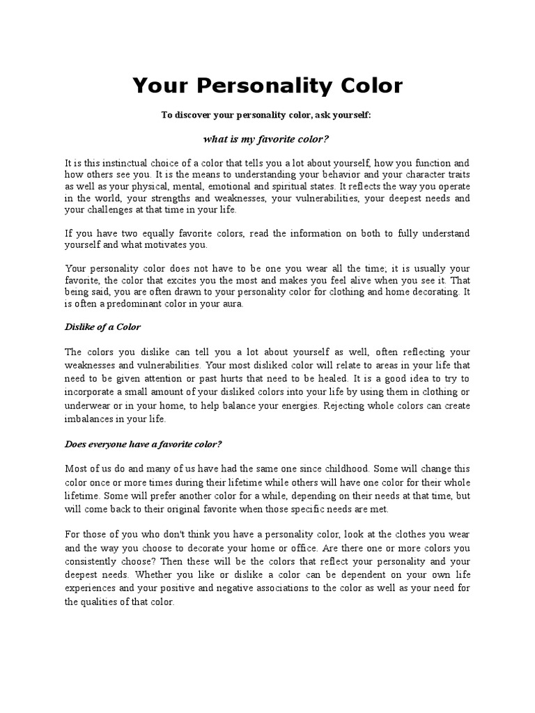 Understanding Personality Through Color: An In-Depth Exploration of How ...