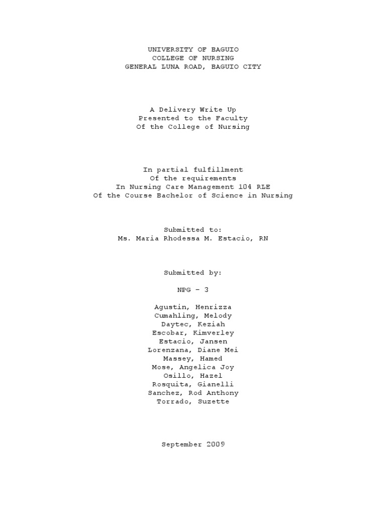 DR Write Up | PDF | Childbirth | Anesthesia