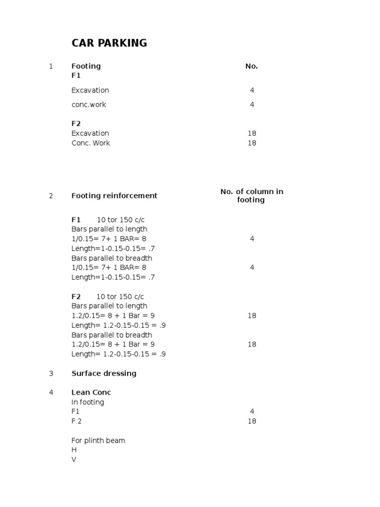 Car Parking | PDF | Foundation (Engineering) | Concrete