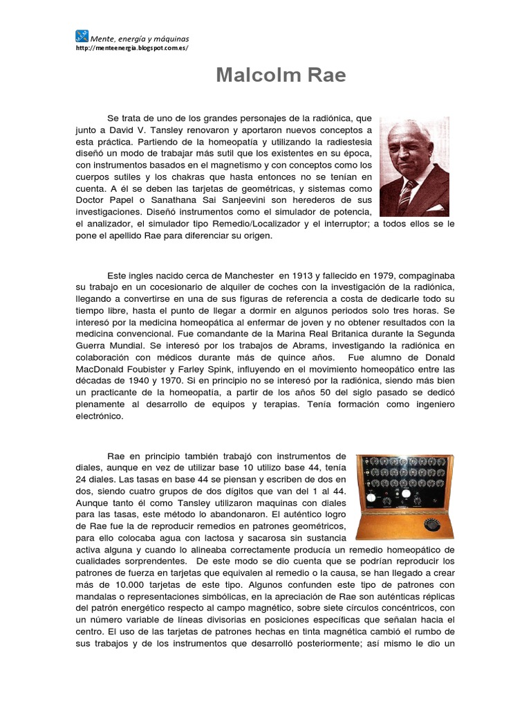 Malcolm Rae | Descargar gratis PDF | Homeopatía | Medicamentos con receta