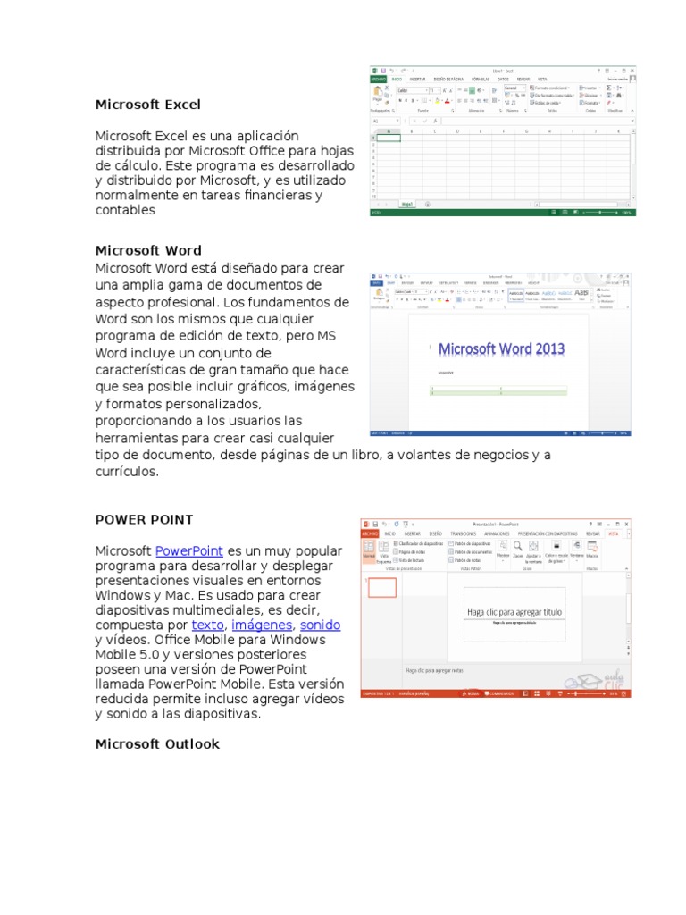 Programas Que Conforman Office | PDF | Microsoft | Microsoft Office