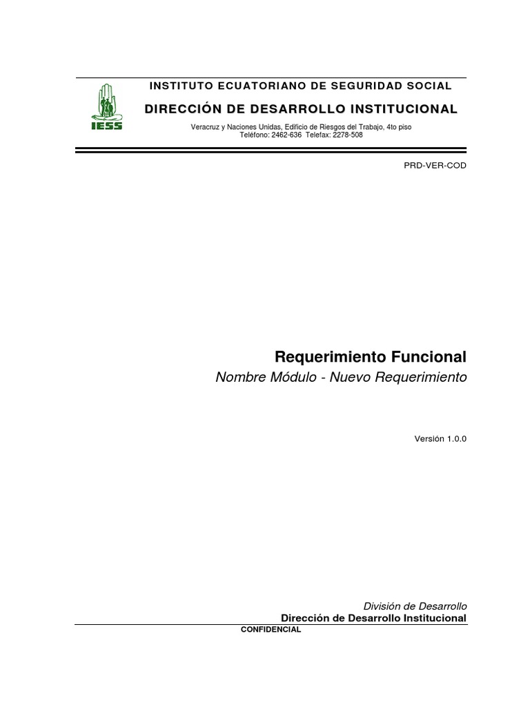 Plantilla Documentación de Requerimientos | PDF | Información | Informática