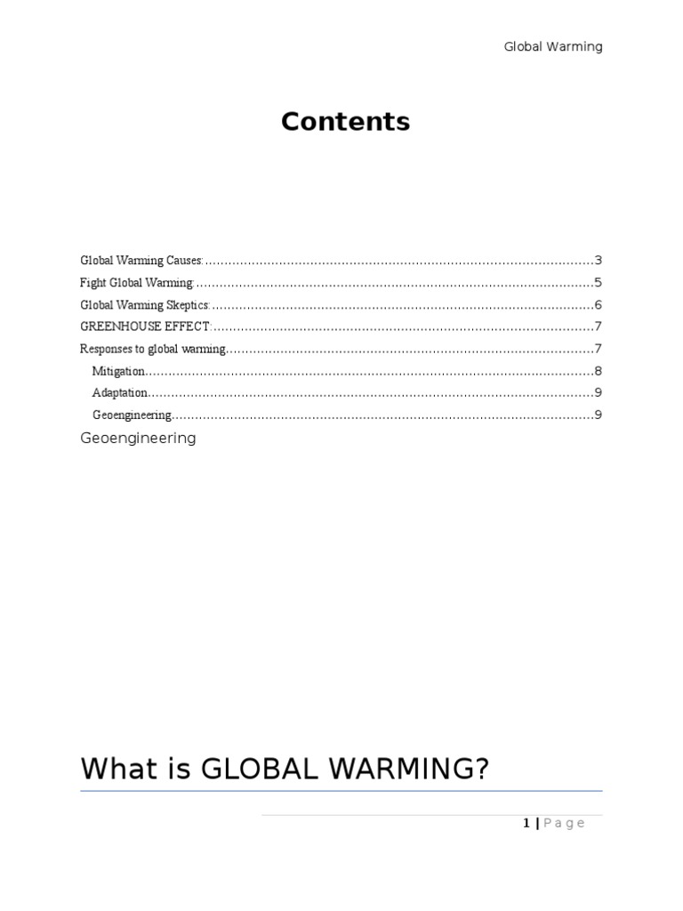 What Is Global Warming | PDF | Global Warming | Climate Change Mitigation