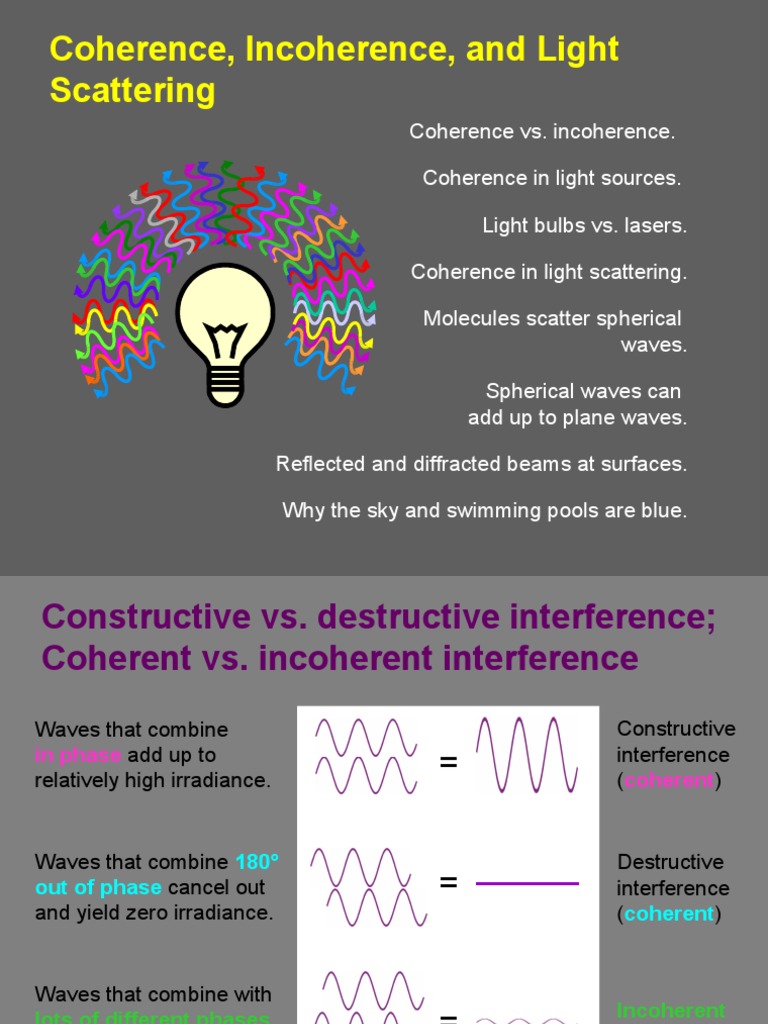 Coherent vs. Incoherent Light Explained | PDF | Coherence (Physics ...