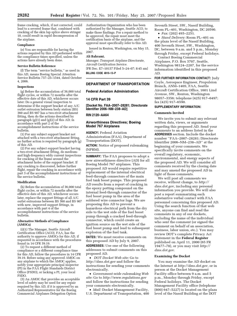 Proposed Rule: Airworthiness Directives: Boeing | Download Free PDF ...