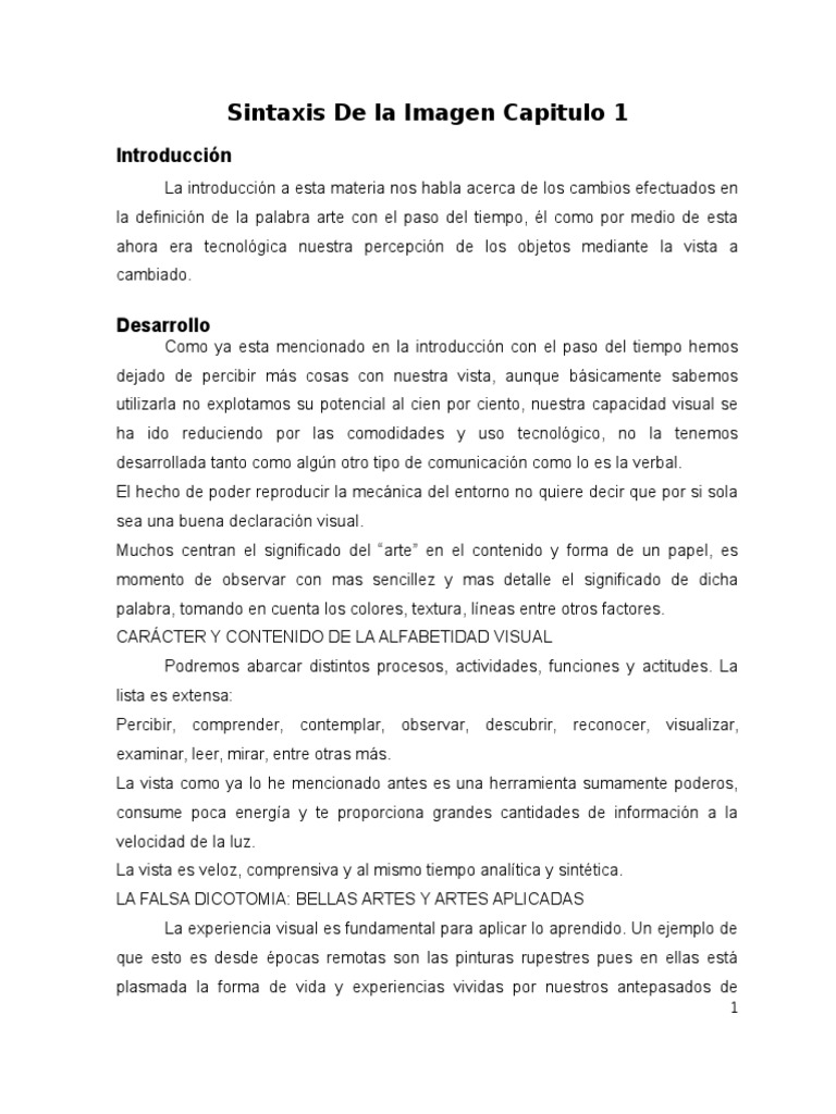 Sintaxis de La Imagen Capitulo I | PDF | Imagen | Percepción