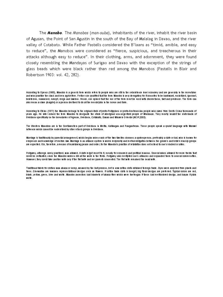 Manobo | PDF | Wife | Textiles