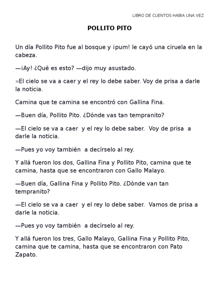 Pollito Pito | PDF | Pollo