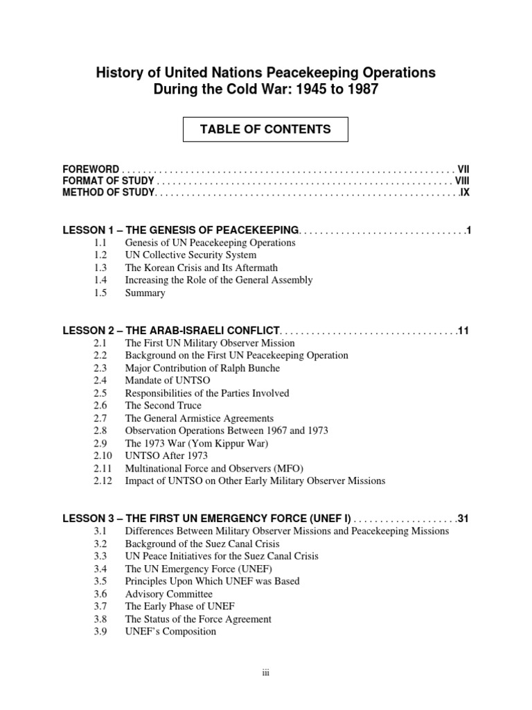 UN Peacekeeping History: Cold War Era | PDF | United Nations Security ...