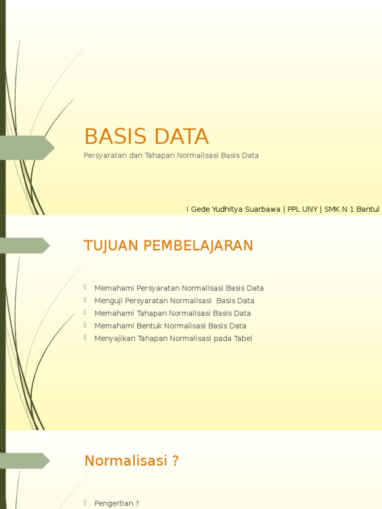 Basis Data - Tahapan Normalisasi | PDF