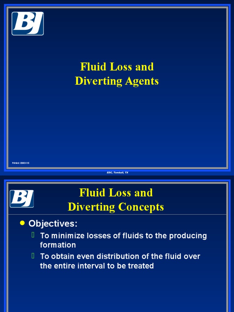 Fluid Loss and Diverting Agents Guide | PDF | Solvent | Toluene