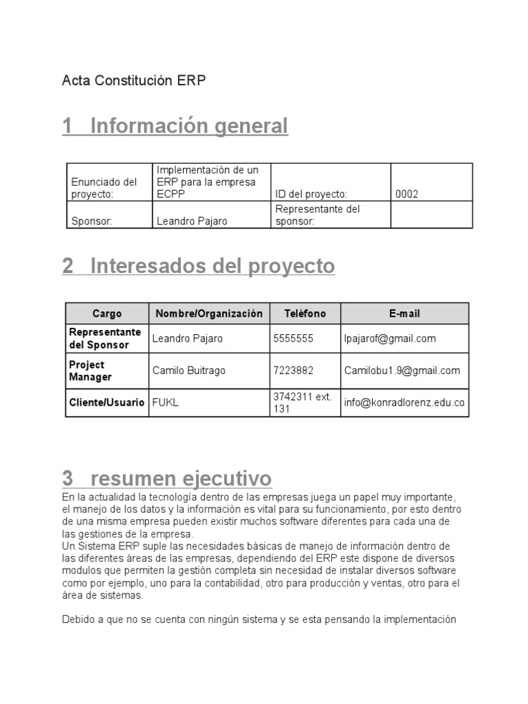 Implementación ERP en ECPP | PDF | Planificación de recursos empresariales | Software