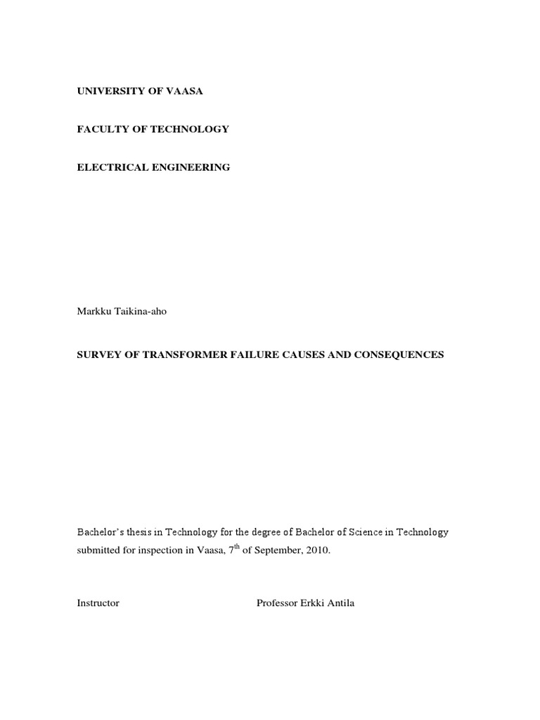 Causes of Transfomer Failures | PDF | Transformer | Insulator (Electricity) Causes of Transfomer Failures | PDF | Transformer | Insulator (Electricity)