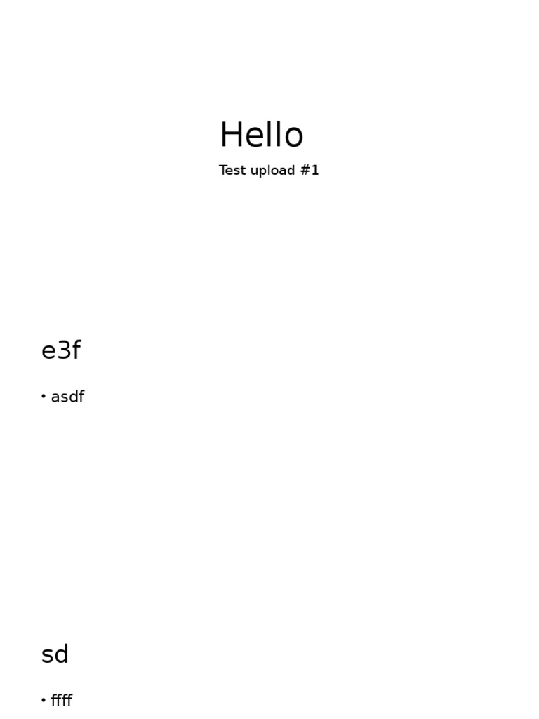 Hello: Test Upload #1 | PDF
