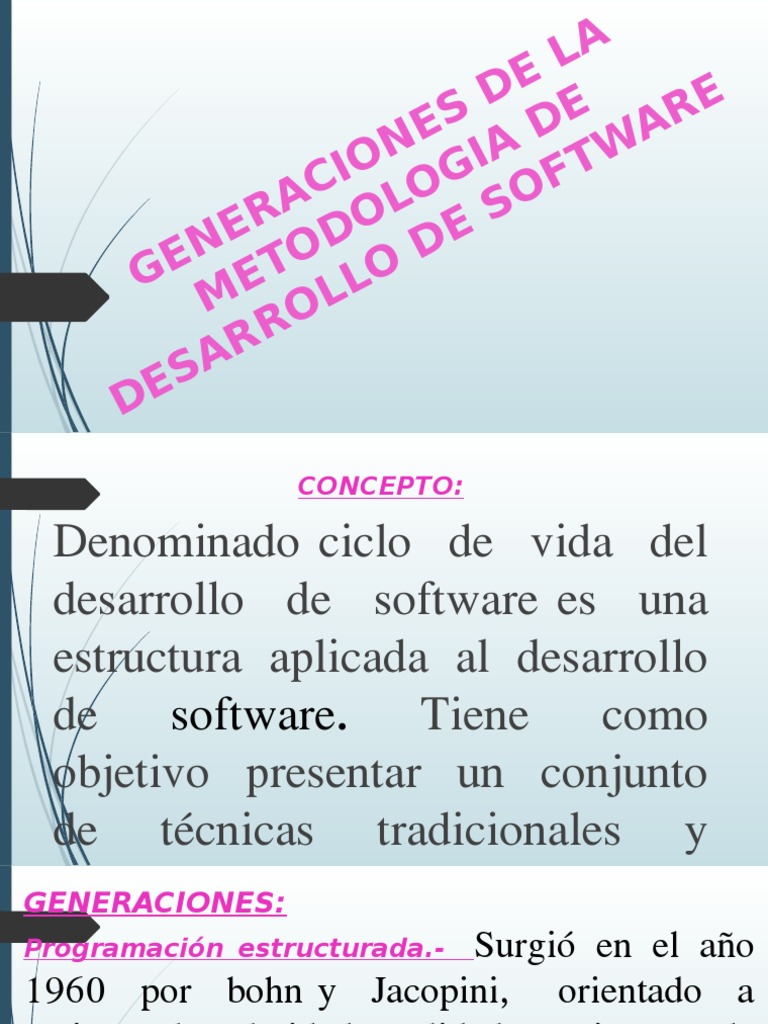Generaciones de La Metodologia de Desarrollo de Software | PDF ...